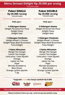 √ Menu Paket Hemat di Pizza Hut Sensasi Delight Rp. 39.000* per Orang